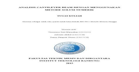download pdf analisis cantilever beam dengan menggunakan metode