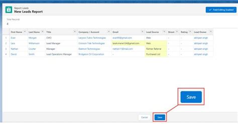 Edit Fields Inline On The Reports In Salesforce