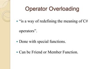 Presentation on overloading | PPTX | Programming Languages | Computing