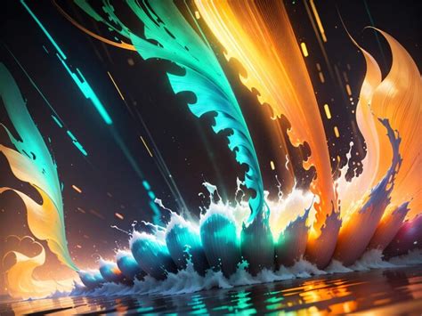 Premium AI Image Colorful Waves Wallpaper