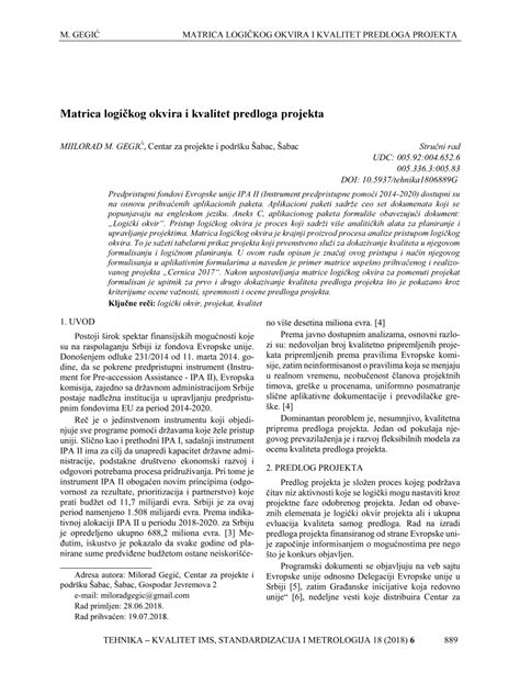 Pdf Logical Framework Matrix And Project Proposal Quality