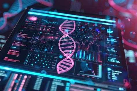 Premium Photo A Detailed Dna Model Displayed On A Computer Screen Perfect For Scientific And