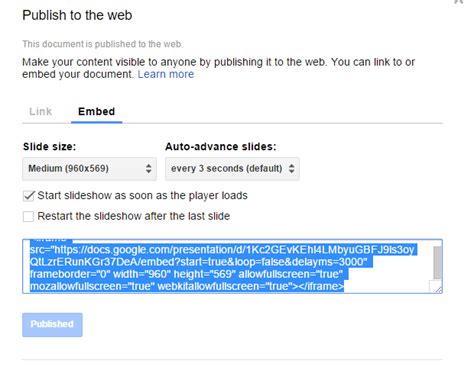 Google Docs Presentation Adds Embed Feature