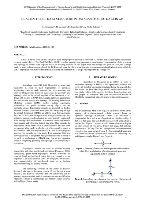 Pdf Dual Half Edge Data Structure In Database For Big Data In Gis