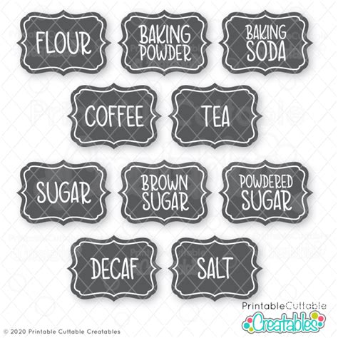 Printable Kitchen Labels