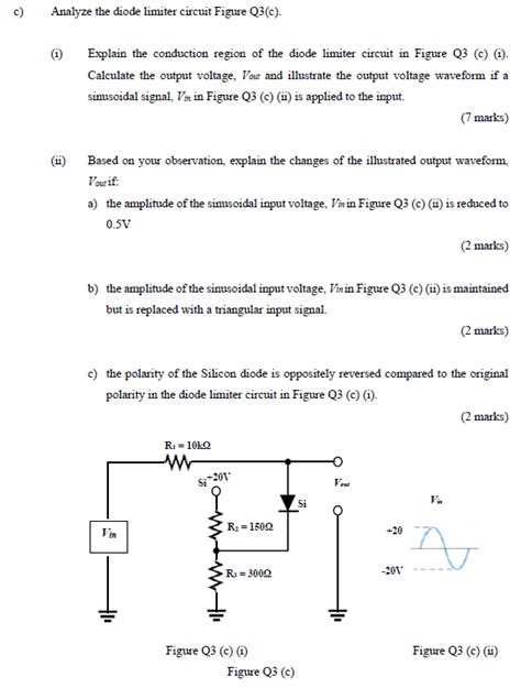 Solved Analyze The Diode Limiter Circuit Figure Q Chegg