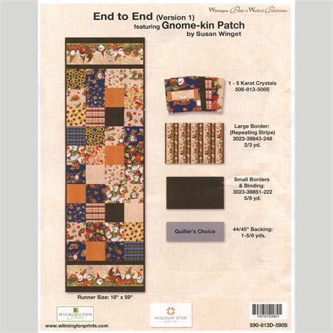 Gnome Kin Patch End To End Table Runner Kit