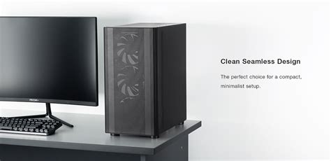 Tecware Flatline Tg Micro Atx Matx Chassis Pre Installed 4x Non Rgb Fans Case 2 Color