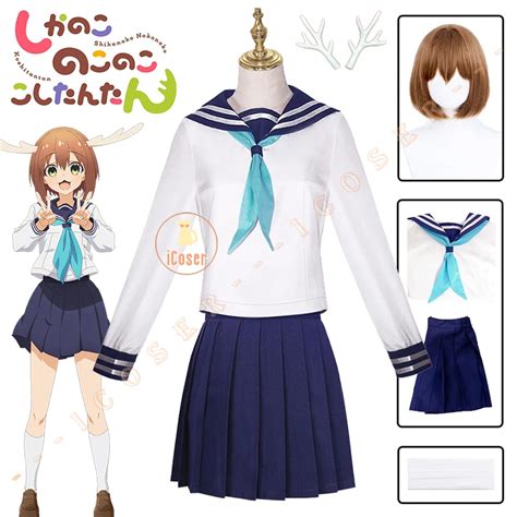 Anime My Deer Friend Nokotan Noko Shikanoko Cosplay Costume Wig Dress