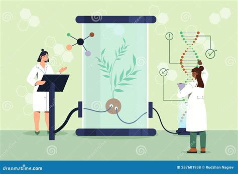 People With Biotechnology Vector Concept Stock Illustration