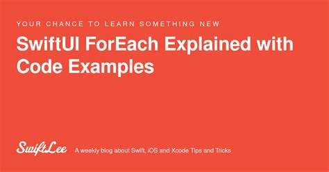 Swiftui Foreach Explained With Code Examples Swiftlee