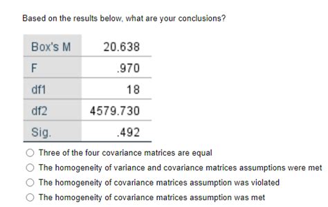 solved based on the results below what are your