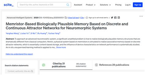 Memristor‐based Biologically Plausible Memory Based On Discrete And