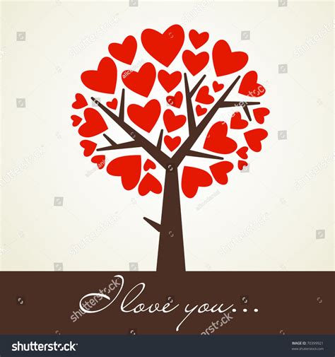 Abstract Heart Tree Stock Vector 70399921 Shutterstock
