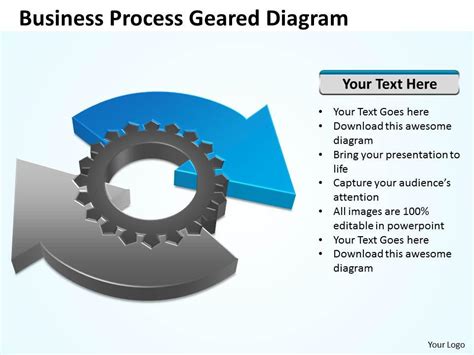 Business PowerPoint Templates Circular Process Geared Diagram Sales PPT Slides PowerPoint