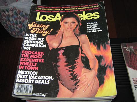 Los Angeles Magazine Victoria Principal In Fiery Swimwear For The 80s