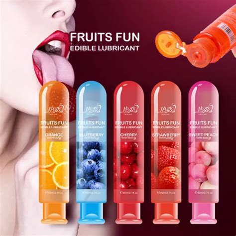 80ml Lube Sex Edible Fruits Flavor Lubricant Water Based Anal Vaginal