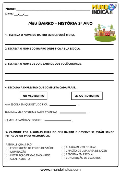 20 Atividades De História Para O 3º Ano Do Ensino Fundamental