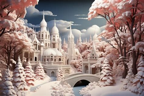 Premium Ai Image Winter Landscape With Houses And Snow Ai Generative