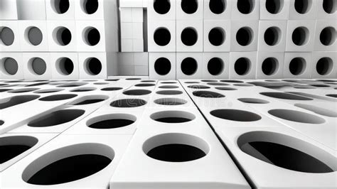 Abstract White Geometric Patterns Perspective View An Artistic View Showcasing A Variety Of