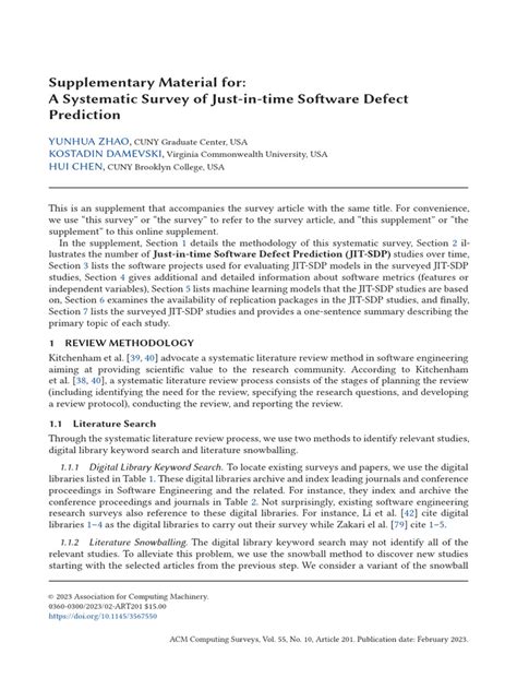 A Systematic Survey Of Just In Time Software Defect Prediction Pdf Machine Learning