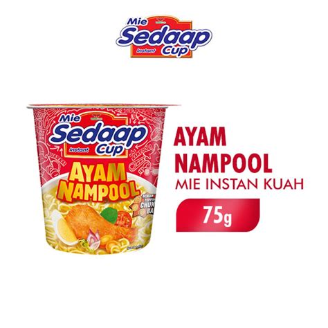 Sedaap Mie Instant Cup Rasa Ayam Nampol Nampol Chicken Flavor Instant