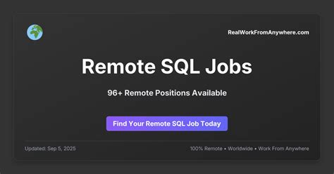 Remote Sql Jobs Work From Anywhere