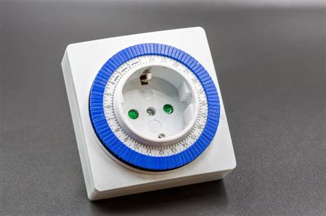 Modern Socket With Mechanical Programmable Timer Closeup Stock Photo Image Of Power Saving