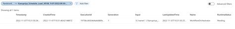 orchestrator instances stuck in pending state however logs show
