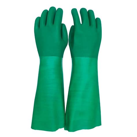 Luva De Pvc Forrada Verde Palma Aspera 35cm Plastcor Ca 34570 Luvas