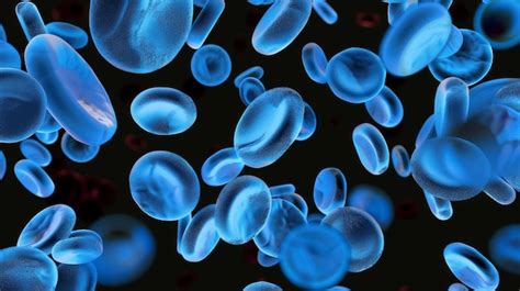 Premium Photo A Blue Blood Platelets Floating On Black Background