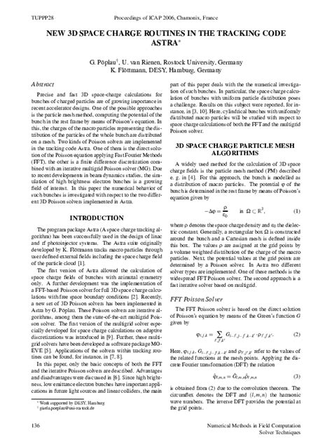 pdf new 3d space charge routines in the tracking code astra