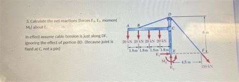 Solved B 5 3 Calculate The Net Reactions Forces Ex E