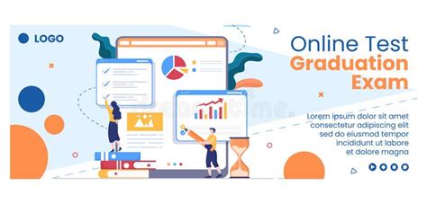 Online Testing Course Cover Template Flat Design Illustration Editable