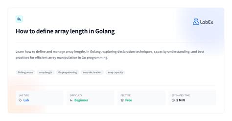 How To Define Array Length In Golang Labex