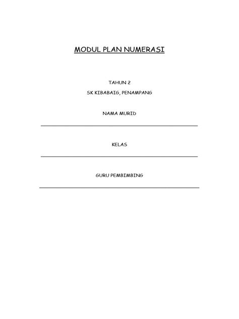 Modul Math Tahun2 Plan Pdf
