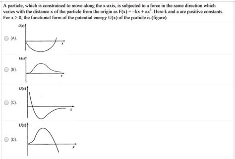 a particle which is constrained to move along the x axis is subjected
