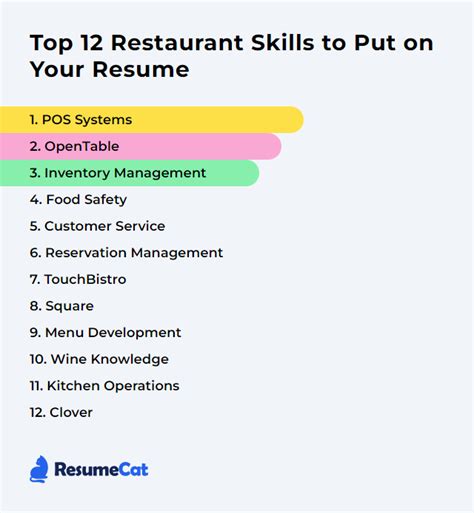 Top 12 Restaurant Skills To Put On Your Resume Resumecat