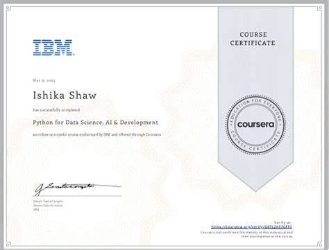 Datascience Python Ai Coursera Ibm Learning Ishika Shaw