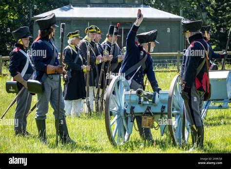 Chalfont Uk 2 June 2024 Prussian Artillery Re Enactors Take Part In