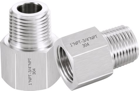 Taisher 5pcs 304 Stainless Steel Pipe Fitting Reducer Adapter 3 4