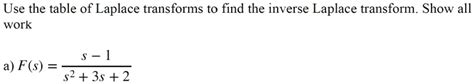 SOLVED: 'La Place Transform Question within Image: Use the table of ...