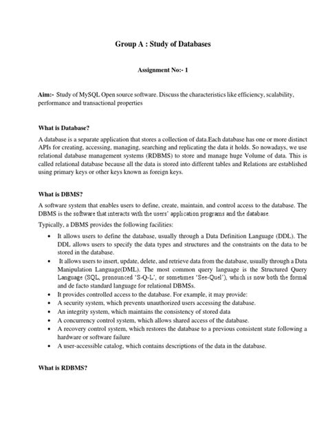 Group A Assignment Pdf Relational Database Databases