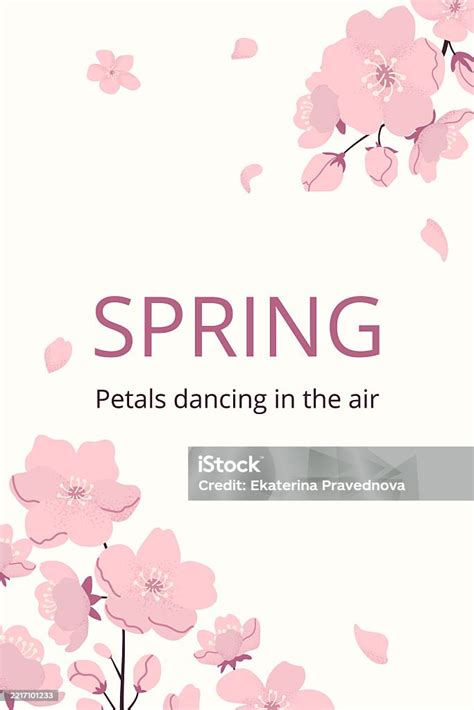 벚꽃과 타이포그래피가 있는 축제 세로 포스터 꽃잎이 공중에서 춤을 춥니다 아시아의 전통 거친 질감 효과 배경 표지 레이블 소셜 미디어 카드에 적합합니다 Hanami에 대한