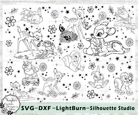 Bambi And Friends Tumbler Template Thumper Flower Skunk Svg Laser Engraved Burst Template