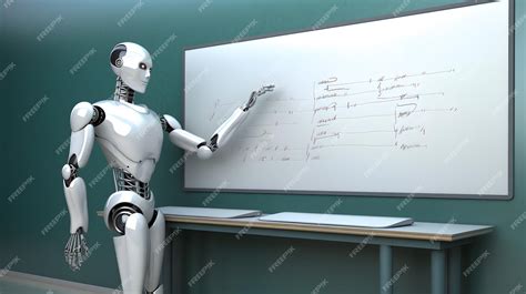 Premium Photo Teaching Robot And Chalkboard In The Classroom Ai Teacher Concept Ai Generated