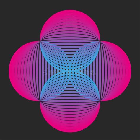 circular psychedelic pattern logo featuring overlapping four circles
