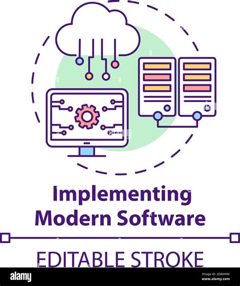 Implementing Modern Software Concept Icon Stock Vector Image Art Alamy