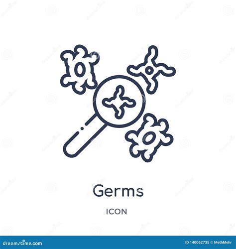 Linear Germs Icon From Medical Outline Collection Thin Line Germs Icon Isolated On White