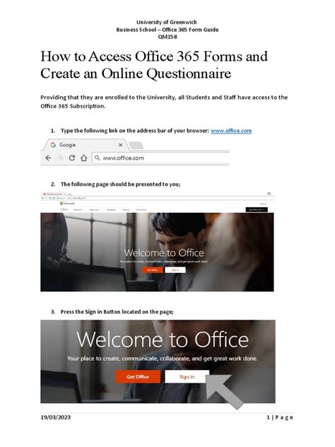 How To Access Office 365 Forms And Create An Online Questionnaire Pdf